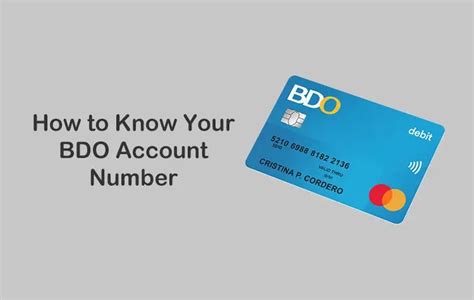 How To Know Your Bdo Account Number 2025