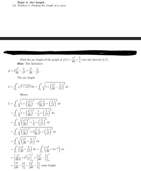 solved topic 4 arc length 4 problem 2 finding the length