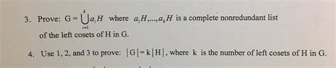 Solved In The Following Let G Be A Finite Group And Let H Chegg
