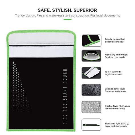 Fireproof Document Bag Waterproof Pouch Safe Fire Resistant Bag To