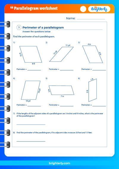 Free Printable Parallelogram Worksheets Pdfs