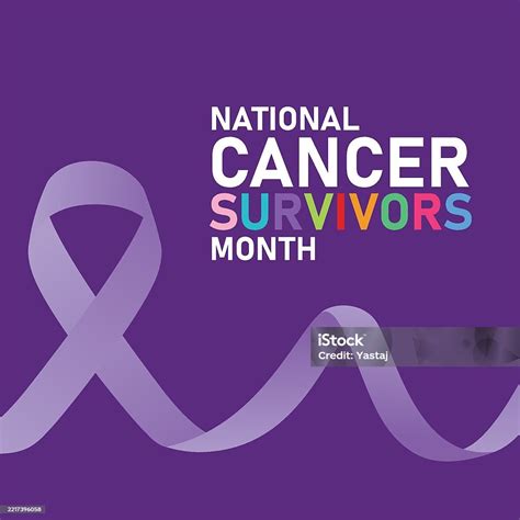 June Is National Cancer Survivors Month Vector Template Design For