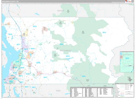 Snohomish County Wa Wall Map Premium Style By Marketmaps Mapsales