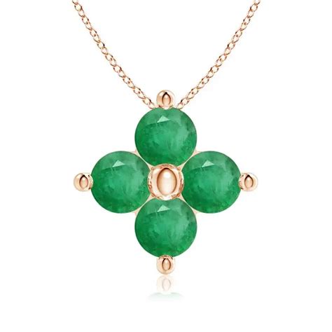 Classic Round Emerald Clover Pendant Classic Round Emerald Clover
