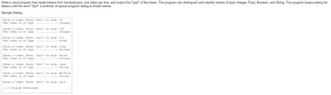 solved write a java program that reads tokens from the