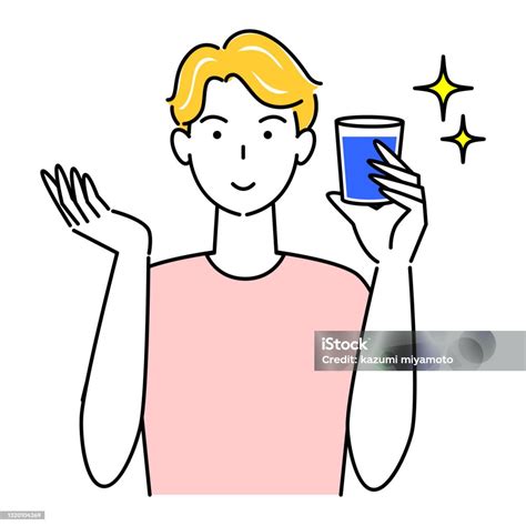 열사병 측정 수분 화 간단한 벡터 열사병 예방에 대 한 유리 컵으로 귀여운 남자 마시는 물 수분을 유지하기 위해 유리 컵에서 물을 마시는 귀여운 남자 간단한 그림 벡터