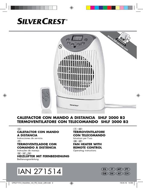 Silvercrest Ian 271514 Heater Pdf Pdf Residuos Enchufes Y Tomas De Corriente Alterna