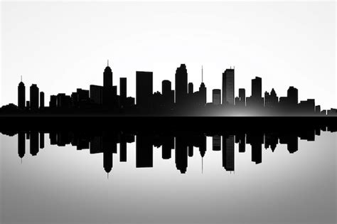 Premium Photo Cityscape Silhouette Reflection Vector Illustration