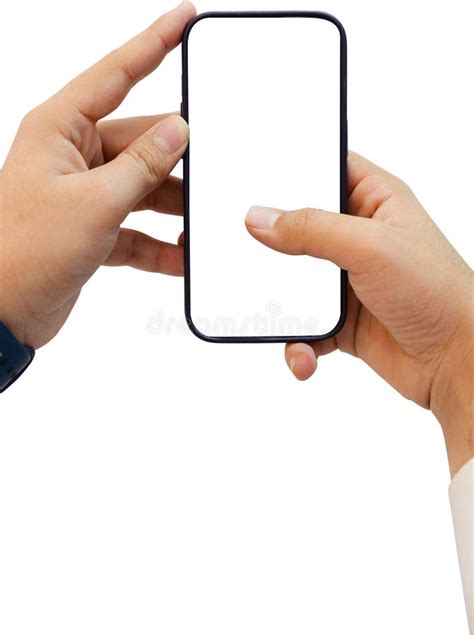 person taking picture with mobile camera white empty screen space
