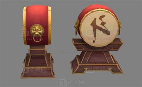 古代战鼓 擂台赛擂鼓 综合模型 蛮蜗网