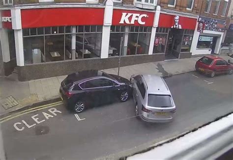 Video Shows Parking Fail As Car Smashes Into Vehicles Outside Kfc In
