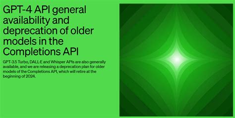 Open Ai 開放所有開發人員使用 Gpt 4 Api，completion Api 將在明年 1 月終止服務 硬是要學