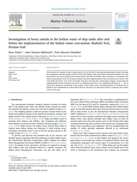 Heavy Metal Ballast Pdf Water Pollution Sewage