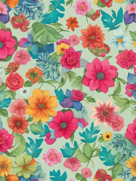 A Mesmerizing Display Of Abstract Floral Patterns Stock Illustration