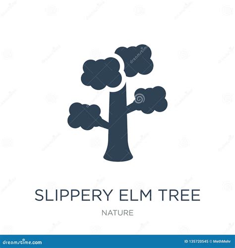 Slippery Elm Tree Vector Icon On White Background Flat Vector Slippery Elm Tree Icon Symbol