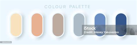 가이드 팔레트 카탈로그 파스텔 색상을 샘플링합니다 화려한 부드러운 버튼 또는 선명한 색상 구가 평평합니다 신형태 벡터 일러스트레이션 갈색에 대한 스톡 벡터 아트 및 기타