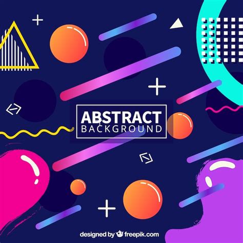 Premium Vector Abstract Geometric Composition With Dynamic Vivid Liquid Circles Lines And Dots