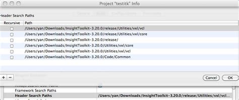The Addition Of The 6 Header Search Paths To The Xcode Application