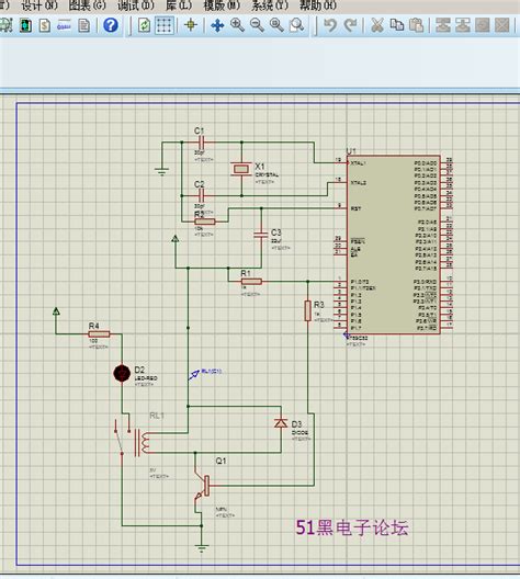 单片机控制继电器三极管驱动的proteus仿真与源码 单片机