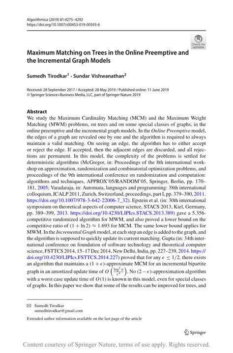 Maximum Matching On Trees In The Online Preemptive And The Incremental