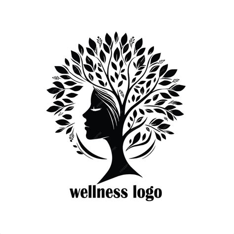 A Black And White Logo For A Woman With A Tree In The Background