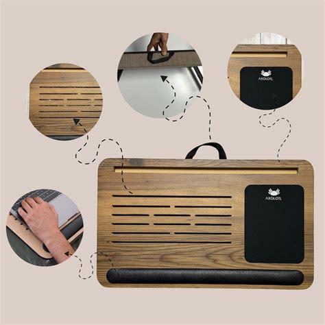 Cushioned Laptop Lap Desk With Mouse Pad Phone And Tablet Holder Etsy