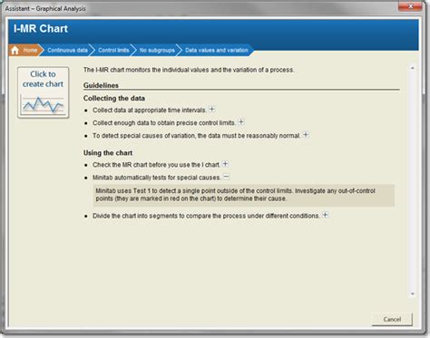 use the minitab assistant to choose a graph