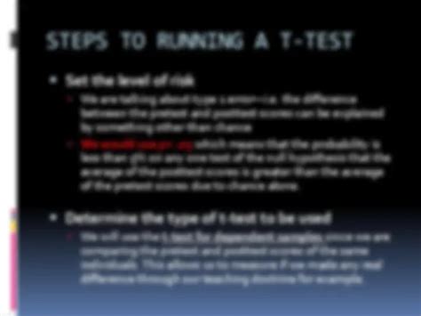 T Test For Dependent Samples Measuring Teaching Intervention Lecture Notes Statistics Docsity