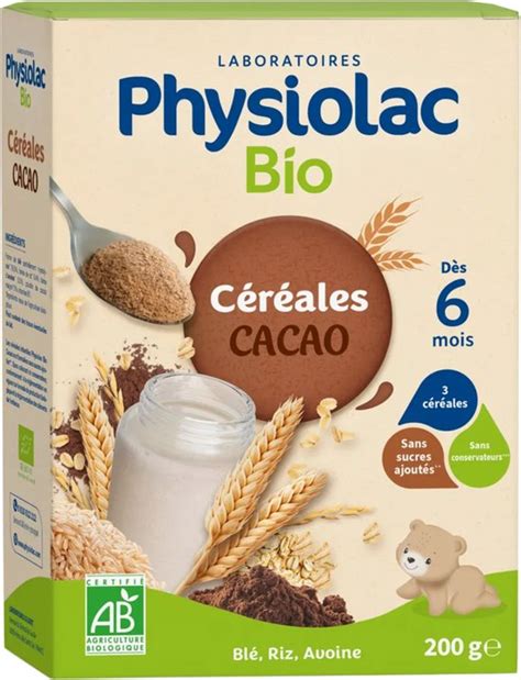 Physiolac Biologische Cacaogranen Vanaf 6 Maanden 200 G Bol