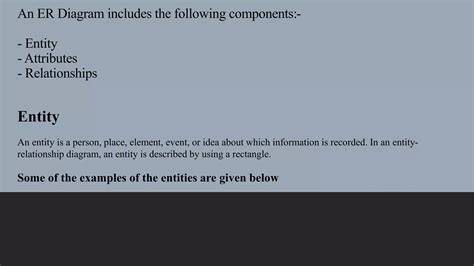 Components Of An Er Diagram Ppt
