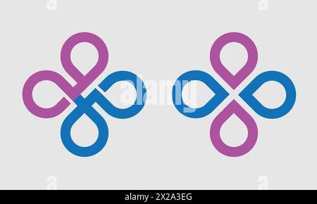 Set Of Stages Infographic Shape Infinity Style Shape Circular Flow Diagram Stock Vector