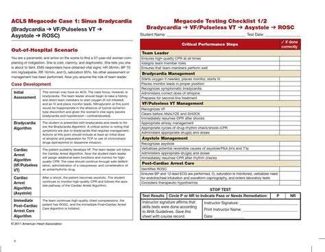 AHA ACLS Megacode Scenarios