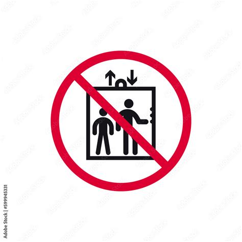 Do Not Use This Lift Prohibited Sign Forbidden Modern Round Sticker Vector Illustration Stock