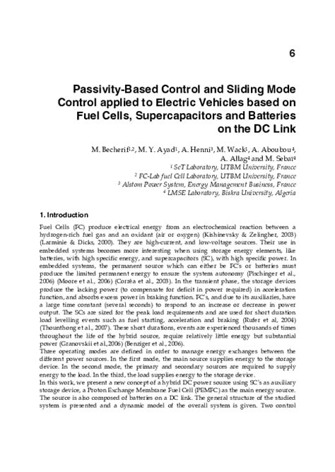 Pdf Passivity Based Control And Sliding Mode Control Applied To