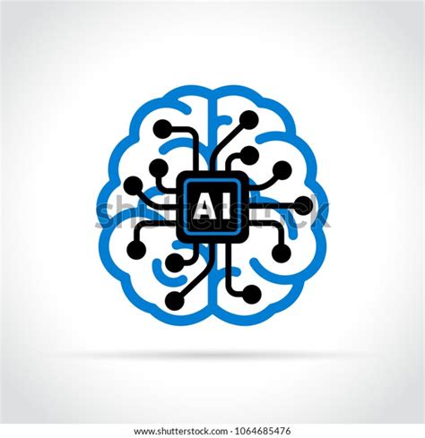 Illustration Artificial Intelligence Icon On White Stock Vector