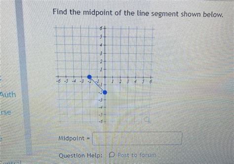 [solved] find the midpoint of the line segment shown below