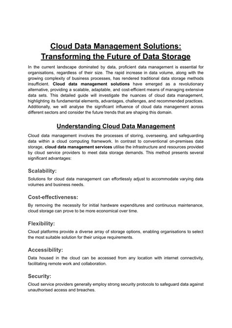 ppt efficient cloud storage and data management solutions powerpoint