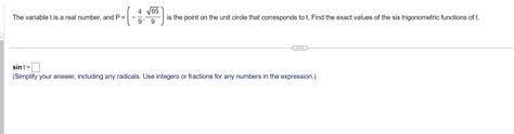Solved The Variable T Is A Real Number And P Is Chegg