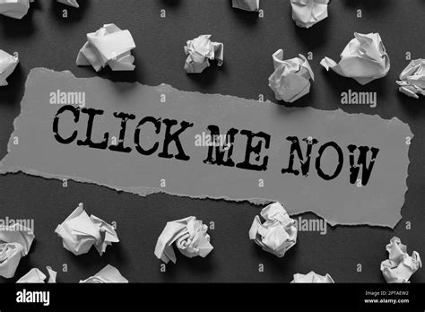 Writing Displaying Text Click Me Now Business Showcase Internet Helping Desk Press The Button
