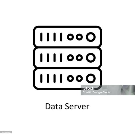 Data Server Vector Outline Icon Design Illustration Cloud Computing