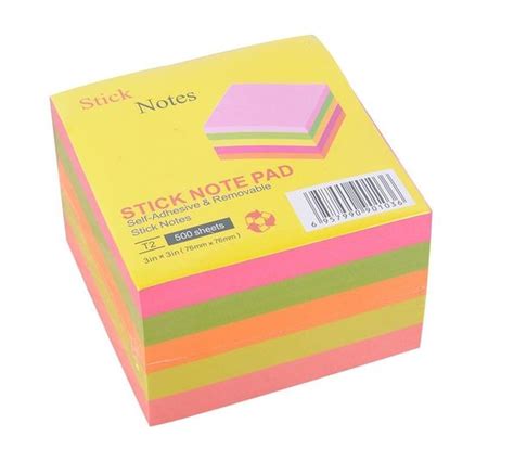 ჩასანიშნი წებოვანი ნეონი 76x76მმ 500ფ T2 500 ყოჩაღები ბიზნესის