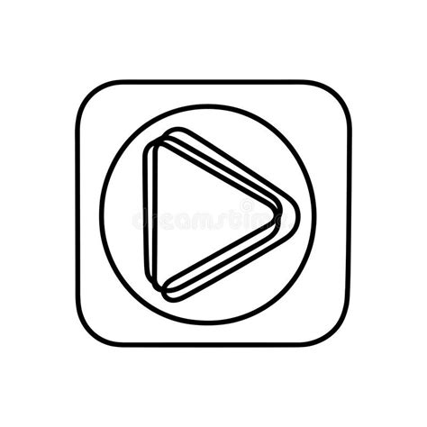 Black Play Icon In Square Play Icon Isolated On White Background Stock Illustration