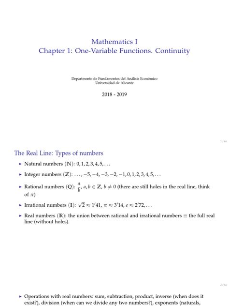 Mathematics I Chapter 1 One Variable Functions Continuity Download Free Pdf Continuous