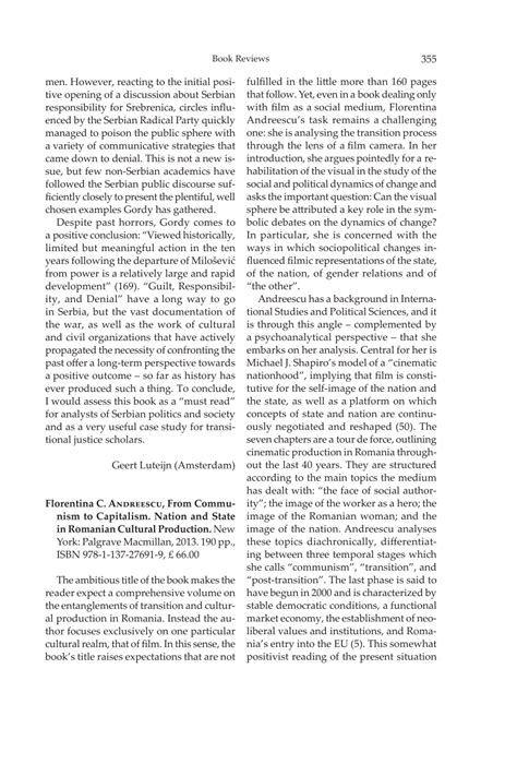 Pdf Florentina C Andreescu From Communism To Capitalism Nation And State In Romanian