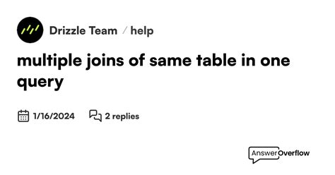 Multiple Joins Of Same Table In One Query Drizzle Team