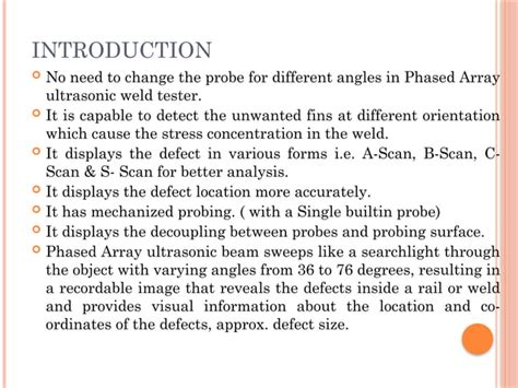 Phased Array Ultrasonic Testing Of Flash Butt Welds Pptx