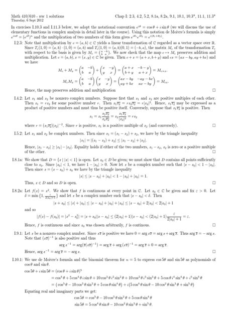 Cft Sarason Somesolns Pdf Complex Number Trigonometric Functions