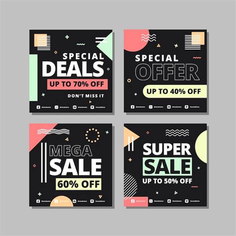 편집 가능한 현대 소셜 미디어 게시물 배너 템플릿 프리미엄 벡터