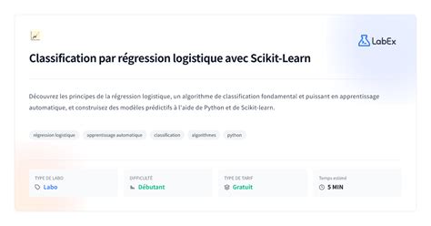 Classification Par Régression Logistique Avec Scikit Learn Labex