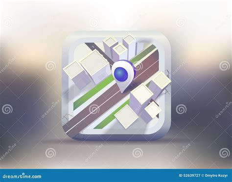 City Map With Marker Stock Vector Illustration Of Position 52639727